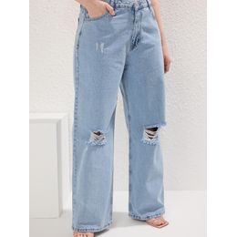 Trendyol Curve Jeans Damen Gr&ouml;&szlig;e 32/33 hellblau