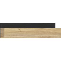 Wandregal FORTE "Quayle", schwarz (braun, schwarz), B:74,6cm H:19cm T:19,4cm, Holzwerkstoff, Regale, Wandregal