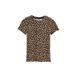 WE Fashion T-Shirt M&auml;dchen Gr&ouml;&szlig;e 122/128 braun / schwarz