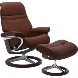 Relaxsessel stressless "Sunrise", braun (malt braun batick), B:83cm H:105cm T:74cm, Leder BATICK: BATICK ist ein leicht korrigiertes, durchgef&auml;rbtes und genarbtes M&ouml;belleder, bei dem die meisten Unebenheiten und Spuren in der Regel entfernt wurden.;Leder PALOMA: PALOMA ist ein durchgef&auml;rbtes Semianilin-M&ouml;belleder mit nat&uuml;rlicher Narbung.;ROHLEDER Stoff Q2 FARON: Ein fester zuverl&auml;ssiger Boucl&eacute; mit