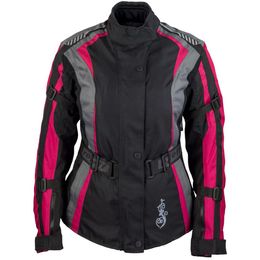 Motorradjacke Roleff "RO 904" Gr. S, schwarz (schwarz, pink), Jacken, Damen, S, Obermaterial: 100% Polyester. Innenfutter: 100% Polyester, 6 Taschen, Mit Sicherheitsstreifen