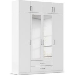 Kleiderschrank Rauch "Schrank Garderobe W&auml;scheschrank GAMMA in 4 Breiten 91-226 cm", alpinwei&szlig;, griffe chrom, B:181cm H:248cm T:54cm, Holzwerkstoff, Schr&auml;nke, Kleiderschrank, mit Schubladen und Schrankaufsatz sowie Spiegel MADE IN GERMANY