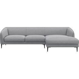 Ecksofa FLEXLUX "Belle Designsofa, L-Form, B/T 288/149 cm", grau (sophisto gre), B:288cm H:74cm T:149cm, 100% Polyester, Sofas, Ecksofa, Skandinavisches Design, In hochwertiger Verarbeitung