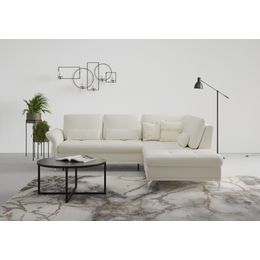 Ecksofa Home Affaire "Palm Beach L-Form", beige (creme), B:263cm H:89cm T:224cm, 98%Polyester, 2%Polyamid, Sofas, Ecksofa, Federkern, mit Sitztiefenverstellung, wahlweise mit Bettfunktion