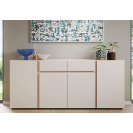 Sideboard Home Affaire "TAVERA", lindberg eiche, cashmir, B:200,7cm H:86cm T:39,6cm, Holzwerkstoff, Sideboards, Sideboard, Sideboard Breite 201 cm, modern, grifflos, viel Stauraum
