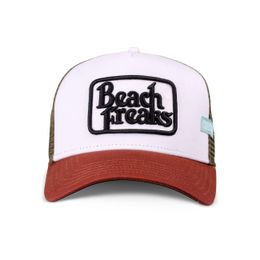 COASTAL Herren Trucker Cap "Coastal HFT Beach Freaks"wei&szlig;, wine, bedruckt, 60% Baumwolle, 40% Polyester, Caps