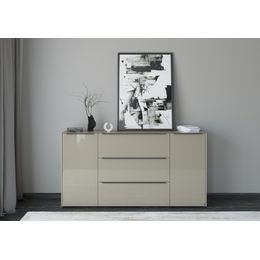 Sideboard, B:182cm H:94cm T:42cmtaupe matt lack, glas taupe glanz, SET ONE BY Musterring, Glas, Holzwerkstoff, Wohnzimmer, Sideboards, "Reno", Mit