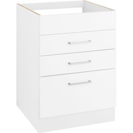 Kochfeldumbauschrank KOCHSTATION "KS-Visby", wei&szlig;, B:60cm H:82cm T:60cm, Schr&auml;nke, Kochfeldumbauschrank