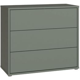 Kommode FORTE "Alice Springs", salbei, B:94,8cm H:83,1cm T:41,5cm, Holzwerkstoff, Sideboards, Kommode, Schubk&auml;sten mit Vollauszug, grifflos,Push to open