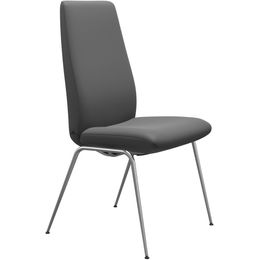 Polsterstuhl stressless "Laurel", grau (grau batick, chrom gl&auml;nzend), B:57cm H:105cm T:60cm, Leder BATICK: BATICK ist ein leicht korrigiertes, durchgef&auml;rbtes und genarbtes M&ouml;belleder, bei dem die meisten Unebenheiten und Spuren in der Regel entfernt wurden., St&uuml;hle, Polsterstuhl, High Back, Gr&ouml;&szlig;e L, mit Beinen aus Stahl in Chrom gl&auml;nzend