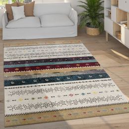 Teppich Paco Home "Nomaden 815", beige, B:160cm H:16mm L:230cm, Polypropylen (PP), Teppiche, Teppich, Kurzflor, Gabbeh Design, gestreift, ideal im Wohnzimmer & Schlafzimmer