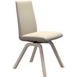 Polsterstuhl stressless "Laurel", beige (cream batick, eiche gekalkt), B:49cm H:92cm T:59cm, Leder BATICK: BATICK ist ein leicht korrigiertes, durchgef&auml;rbtes und genarbtes M&ouml;belleder, bei dem die meisten Unebenheiten und Spuren in der Regel entfernt wurden., St&uuml;hle, Polsterstuhl, Low Back, Gr&ouml;&szlig;e M, mit schr&auml;ggestellten Beinen in Eiche gekalkt