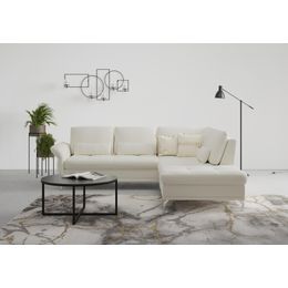 Ecksofa Home Affaire "Palm Beach L-Form", beige (creme), B:259cm H:89cm T:224cm, 98%Polyester, 2%Polyamid, Sofas, Ecksofa, Federkern, mit Sitztiefenverstellung, wahlweise mit Bettfunktion