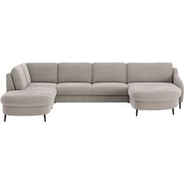 Sit & More Wohnlandschaft SIT & MORE "Soul U-Form", grau (anthrazit), B:372cm H:90cm T:239cm, 100% Polyester, Sofas, Wohnlandschaft, wahlweise mit Bett und Bettkasten