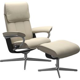 Relaxsessel stressless "Admiral", beige (cream batick), B:84cm H:100cm T:73cm, Leder BATICK: BATICK ist ein leicht korrigiertes, durchgef&auml;rbtes und genarbtes M&ouml;belleder, bei dem die meisten Unebenheiten und Spuren in der Regel entfernt wurden., Sessel, Relaxsessel, mit Cross Base, Gr&ouml;&szlig;e M & L, Holzakzent Schwarz