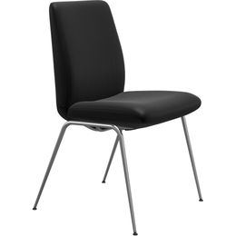Polsterstuhl stressless "Laurel", schwarz (schwarz batick, chrom gl&auml;nzend), B:57cm H:92cm T:59cm, Leder BATICK: BATICK ist ein leicht korrigiertes, durchgef&auml;rbtes und genarbtes M&ouml;belleder, bei dem die meisten Unebenheiten und Spuren in der Regel entfernt wurden., St&uuml;hle, Polsterstuhl, Low Back, Gr&ouml;&szlig;e L, mit Beinen aus Stahl in Chrom gl&auml;nzend