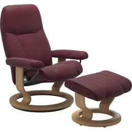 Relaxsessel stressless "Consul", rot (bordeaux batick), B:76cm H:100cm T:71cm, Leder BATICK: BATICK ist ein leicht korrigiertes, durchgef&auml;rbtes und genarbtes M&ouml;belleder, bei dem die meisten Unebenheiten und Spuren in der Regel entfernt wurden.;Leder PALOMA: PALOMA ist ein durchgef&auml;rbtes Semianilin-M&ouml;belleder mit nat&uuml;rlicher Narbung.;ROHLEDER Stoff Q2 FARON: Ein fester zuverl&auml;ssiger Boucl&eacute; mit eine