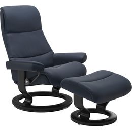 Relaxsessel stressless "View", blau (oxford blau paloma), B:82cm H:108cm T:81cm, Leder BATICK: BATICK ist ein leicht korrigiertes, durchgef&auml;rbtes und genarbtes M&ouml;belleder, bei dem die meisten Unebenheiten und Spuren in der Regel entfernt wurden.;Leder PALOMA: PALOMA ist ein durchgef&auml;rbtes Semianilin-M&ouml;belleder mit nat&uuml;rlicher Narbung.;ROHLEDER Stoff Q2 FARON: Ein fester zuverl&auml;ssiger Boucl&eacute; mit ei