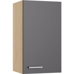 H&auml;ngeschrank KOCHSTATION "KS-Lucy", anthrazit, eiche hell, B:40cm H:70,4cm T:34,6cm, Schr&auml;nke, H&auml;ngeschrank, Breite 40 cm, mit 1 T&uuml;r, 2 Einlegeb&ouml;den, Soft-Close