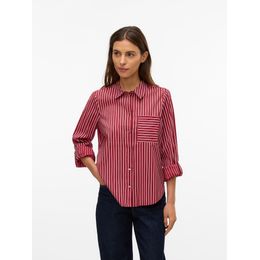 V&eacute;ro Moda Vero Moda Bluse 'VMFANNIE' Damen Gr&ouml;&szlig;e S dunkelrot / wei&szlig;