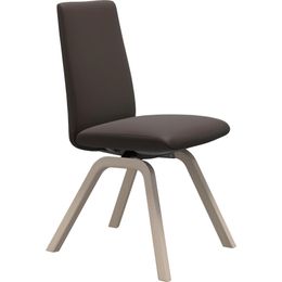 Polsterstuhl stressless "Laurel", braun (braun batick, eiche gekalkt), B:49cm H:92cm T:59cm, Leder BATICK: BATICK ist ein leicht korrigiertes, durchgef&auml;rbtes und genarbtes M&ouml;belleder, bei dem die meisten Unebenheiten und Spuren in der Regel entfernt wurden., St&uuml;hle, Polsterstuhl, Low Back, Gr&ouml;&szlig;e M, mit schr&auml;ggestellten Beinen in Eiche gekalkt