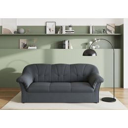 3-Sitzer DOMO collection "Pegnitz f&uuml;r kleine R&auml;ume, Breite 185cm", grau (dunkelgrau), B:185cm H:82cm T:82cm, 92% Polyester, 8% Nylon, Sofas, zeitlos, elegante Armlehnen, komfortabel