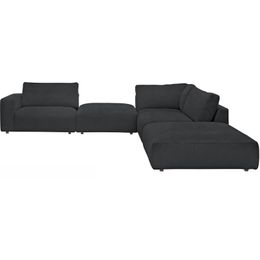 Ecksofa Musterring "LUCIA L-Form", schwarz (schwarz puro), B:340cm H:81cm T:346cm, Flachgewebe FLORIS (100% Polyester);Flachgewebe VALMONT (60% Baumwolle/ 40% Leinen);Microfaser CRONA (100% Polyester), Sofas, Ecksofa, in vielen Qualit&auml;ten und 4 verschieden N&auml;hten