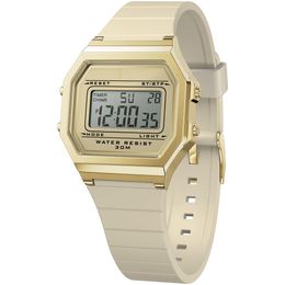 Ice Watch Chronograph ICE-WATCH "ICE digit retro - Small", beige, Armbanduhren, Damen, Chronograph, Armbanduhr, Quarzuhr, Damenuhr, Silikonarmband, Datum