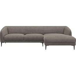 Ecksofa FLEXLUX "Belle Designsofa, L-Form, B/T 288/149 cm", braun (taupe braun), B:288cm H:74cm T:149cm, 85% Polyester/15%Polyamide, Sofas, Ecksofa, Skandinavisches Design, In hochwertiger Verarbeitung