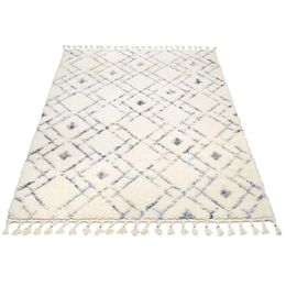 Teppich "BOHO", beige (creme, blau), B:160cm H:12mm L:230cm, Polyester, Polypropylen (PP), Gallery M BRANDED BY MUSTERRING, Teppiche, Teppich
