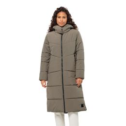 Funktionsmantel Jack Wolfskin "KAROLINGER LONG COAT W", Damen, Gr. XS (34), braun (cold coffee), Obermaterial: 100% Polyamid. Futter: 100% Polyester. F&uuml;llung: 100% Polyester, unifarben, hoch geschlossener Ausschnitt, M&auml;ntel, W&auml;rmend, winddicht, &Uuml;bergangsjacke