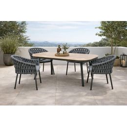 Garten-Essgruppe Destiny, B:61cm H:81cm T:62cmanthrazit, anthrazit, Aluminium, Wicker/Kunststoffgeflecht, Sitzm&ouml;bel-Sets, "MOLINO SAN MARINO