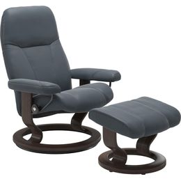 Relaxsessel stressless "Consul", blau (atlantic blau batick), B:76cm H:100cm T:71cm, Leder BATICK: BATICK ist ein leicht korrigiertes, durchgef&auml;rbtes und genarbtes M&ouml;belleder, bei dem die meisten Unebenheiten und Spuren in der Regel entfernt wurden.;Leder PALOMA: PALOMA ist ein durchgef&auml;rbtes Semianilin-M&ouml;belleder mit nat&uuml;rlicher Narbung.;ROHLEDER Stoff Q2 FARON: Ein fester zuverl&auml;ssiger Boucl&eacute; mi