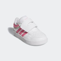 Klettschuh adidas Sportswear "HOOPS 4.0 KIDS", Kinder, Gr. 22, wei&szlig; (cloud wei&szlig;, pink fusion, grau two), Synthetik, Schuhe Klettschuh, f&uuml;r Kinder
