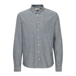 Langarmhemd Blend "Langarmhemd BHShirt", Herren, Gr. M, N-Gr, blau (marineblaus), Obermaterial: 55% Baumwolle CO. 45% Leinen LI., Hemden