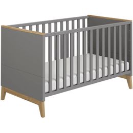 Babybett Paidi, B:76cm H:85cm L:145cmschiefergrau, eiche massiv, Holzwerkstoff, Massivholz, Babybetten, "STIENE 70x140cm in Beige oder Grau,