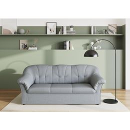 3-Sitzer DOMO collection "Pegnitz f&uuml;r kleine R&auml;ume, Breite 185cm", silber, B:185cm H:82cm T:82cm, 100% Polyester, Sofas, zeitlos, elegante Armlehnen, komfortabel