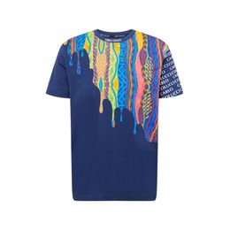 Carlo Colucci T-Shirt 'DaRe' Herren Gr&ouml;&szlig;e S indigo / hellblau / gelb / lachs