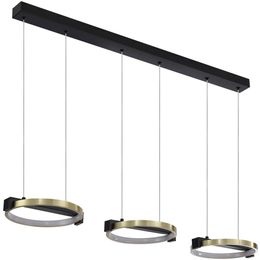 Searchlight LED-H&auml;ngeleuchte "H&auml;ngeleuchte Aerial, 3-flammig", schwarz (satin messing und schwarz), 3, H: 10cm, 1 Stk., Leuchten, Minimalistisches Ambiente
