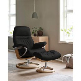 Relaxsessel stressless "Sunrise", schwarz (schwarz batick), B:83cm H:105cm T:74cm, Leder BATICK: BATICK ist ein leicht korrigiertes, durchgef&auml;rbtes und genarbtes M&ouml;belleder, bei dem die meisten Unebenheiten und Spuren in der Regel entfernt wurden.;Leder PALOMA: PALOMA ist ein durchgef&auml;rbtes Semianilin-M&ouml;belleder mit nat&uuml;rlicher Narbung.;ROHLEDER Stoff Q2 FARON: Ein fester zuverl&auml;ssiger Boucl&eacute; mit 