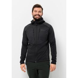 Kapuzenfleecejacke Jack Wolfskin "ALPGRAT PRO INS FZ M", Herren, Gr. XXL (58), schwarz, 1. OBERSTOFF: 100% POLYESTER. 2. OBERSTOFF: 100% POLYAMID. Futter: 100% POLYESTER. F&Uuml;LLUNG: 100% POLYESTER, Jacken