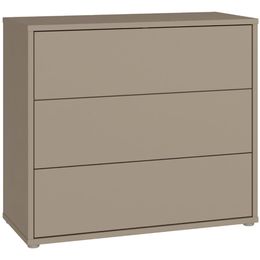 Kommode FORTE "Alice Springs", taupe, B:94,8cm H:83,1cm T:41,5cm, Holzwerkstoff, Sideboards, Kommode, Schubk&auml;sten mit Vollauszug, grifflos,Push to open