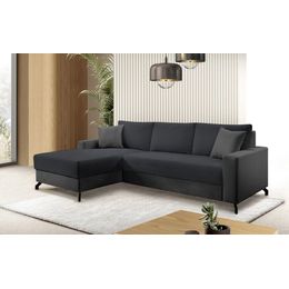 Ecksofa exxpo - SOFA FASHION "Quattro schlicht & zeitlos, bequem, L-Form, B/T: 247/162 cm", blau (night), B:247cm H:85cm T:162cm, Sofas, Ecksofa, wahlw. Bettfunktion, Bettkasten. Korpus Microfaser, Sitz Webvelours