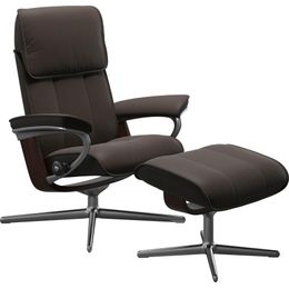 Relaxsessel stressless "Admiral", braun (braun batick), B:93cm H:103cm T:79cm, Leder BATICK: BATICK ist ein leicht korrigiertes, durchgef&auml;rbtes und genarbtes M&ouml;belleder, bei dem die meisten Unebenheiten und Spuren in der Regel entfernt wurden., Sessel, Relaxsessel, mit Cross Base, Gr&ouml;&szlig;e M & L, Holzakzent Braun