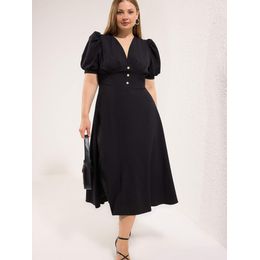 Trendyol Curve Kleid Damen Gr&ouml;&szlig;e 42 schwarz Winterkleid