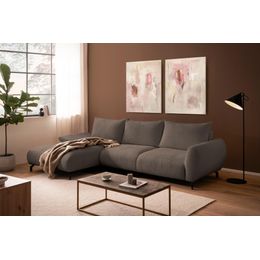 Ecksofa OTTO HOME "KELLIE, L-Form, 315 cm, verstellbare Armlehne, Metallf&uuml;&szlig;e", braun, B:315cm H:93cm T:169cm, Sofas, Ecksofa, wahlweise Recamiere links o. rechts, Chenille-Stoff, hoher Sitzkomfort