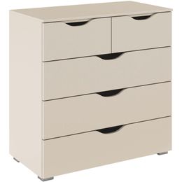 Schubkastenkommode Rauch "Kommode Sideboard Schubladenkommode Landhausstil MARLENE", beige (champagner), B:80cm H:81cm T:42cm, Holzwerkstoff, Sideboards, mit 5 ger&auml;umigen Schubladen und Soft-Close-Funktion MADE IN GERMANY