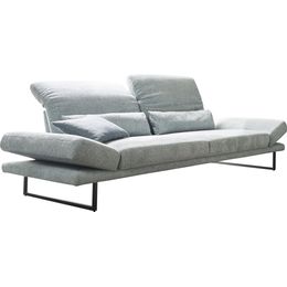 3-Sitzer 3C CANDY "Mallow Designsofa mit Komfortfunktionen, modern und bequem", gr&uuml;n (mint), B:258cm H:83cm T:103cm, 100% Polyester, Sofas, Verstellbare Armlehne und Kopfteil, manuelle Sitztiefenverstellung