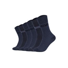 Kurzsocken Mustang "Socken Casual Organic Cotton Socks 6-Pack 6er Pack", Herren, Gr. 43-46, blau (jeans mix), Obermaterial: 55% Baumwolle CO. 41% Polyester PES. 2% Polyamid PA. 2% Elasthan EL., Socken