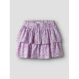Volantrock name it "NKFVINAYA SKIRT FFF NOOS", M&auml;dchen, Gr. 164, orchid bloom aop:sprinkle, Web, Obermaterial: 98% Polyester, 2% Elasthan, bedruckt, kurz, R&ouml;cke Volantrock, Kunstfaser, Stretch, Allover Druck